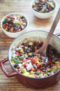 Mexican Three Bean and Three Pepper Salad Recipe - The Wanderlust Kitchen