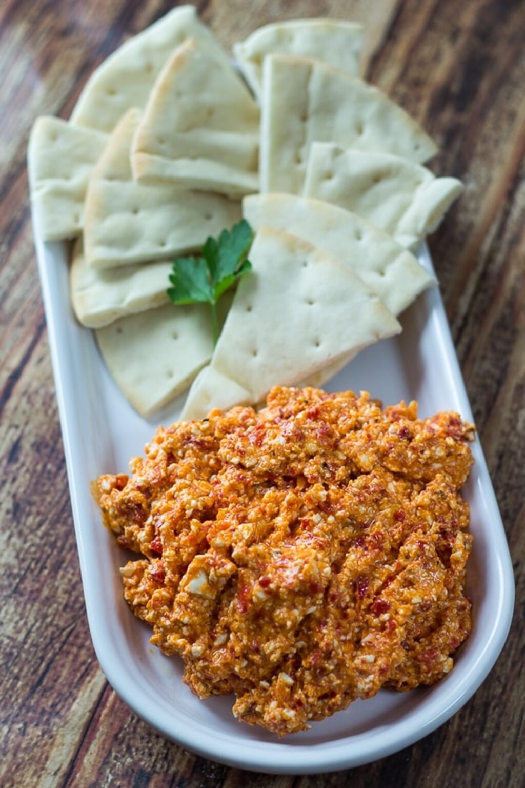 Greek Red Pepper Feta Dip - The Wanderlust Kitchen