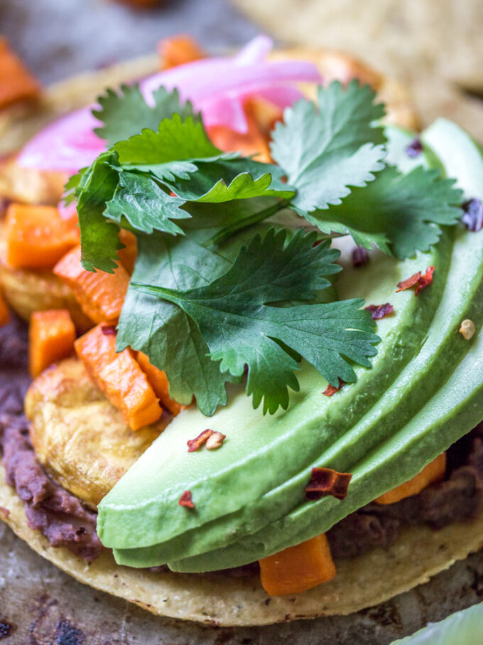 Roasted Plantain and Sweet Potato Tostadas Recipe - The Wanderlust Kitchen