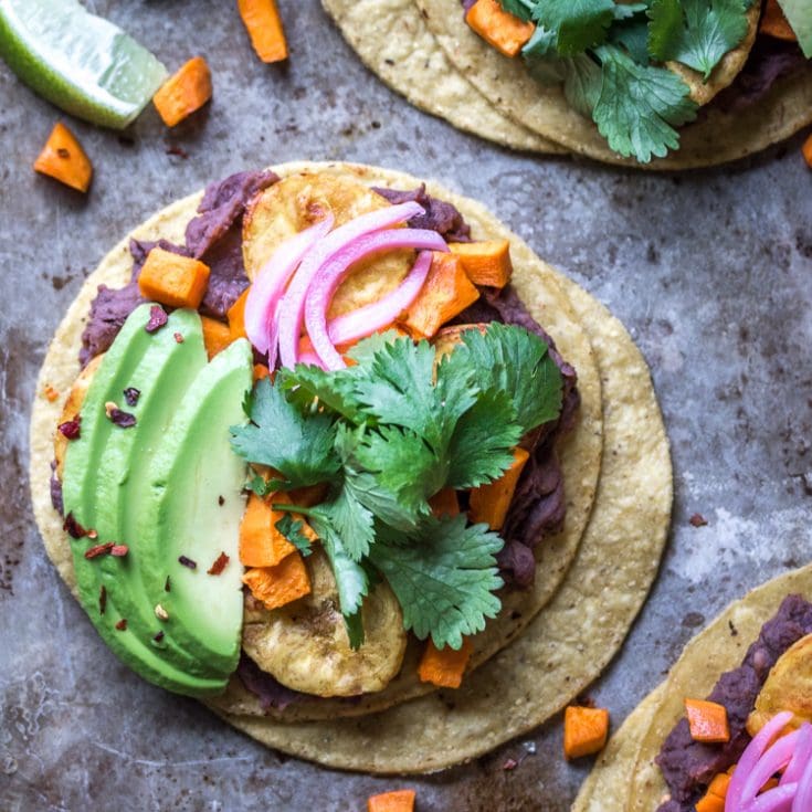 Roasted Plantain and Sweet Potato Tostadas Recipe - The Wanderlust Kitchen