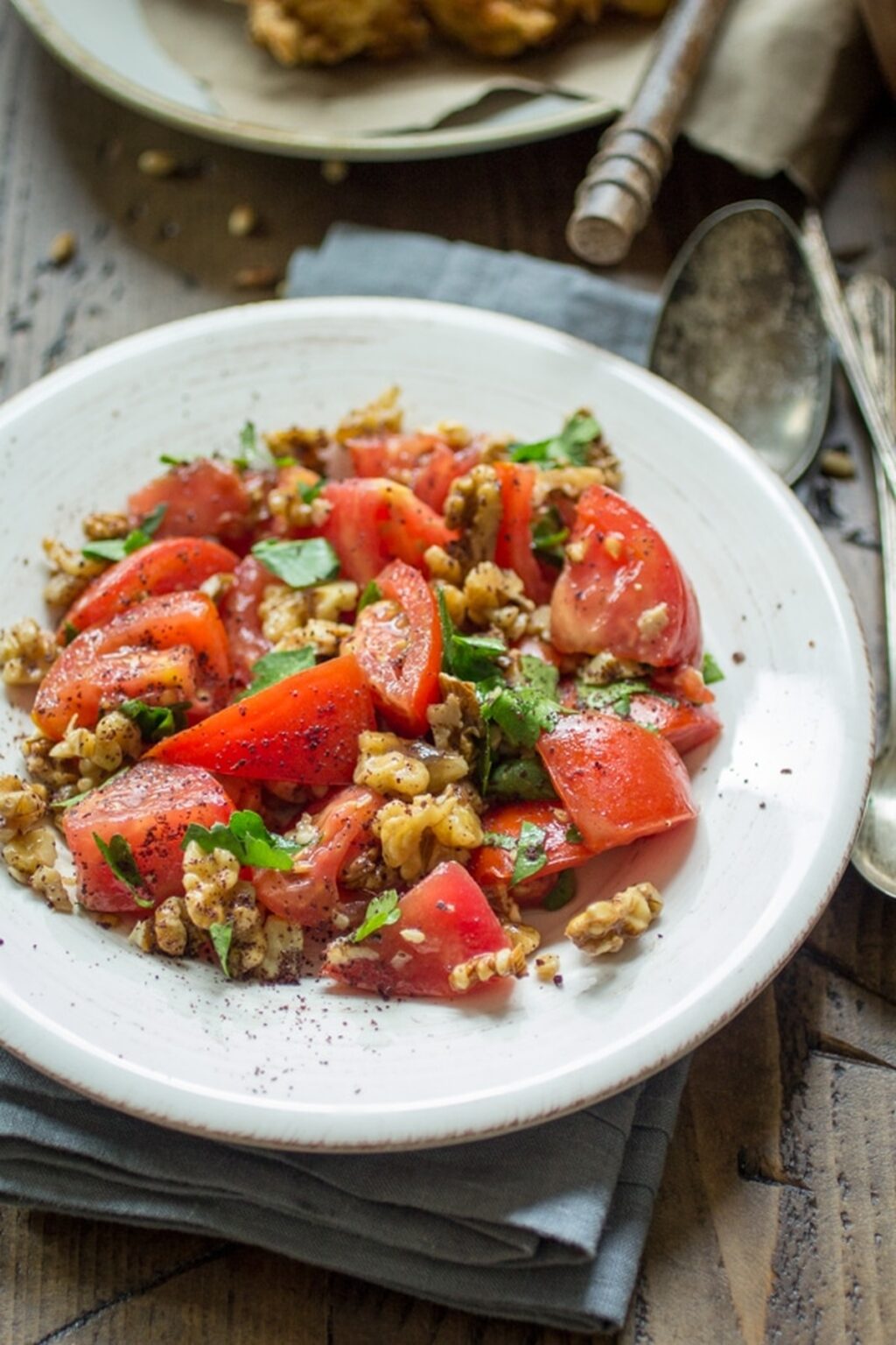 10 Minute Tomato and Walnut Salad - The Wanderlust Kitchen