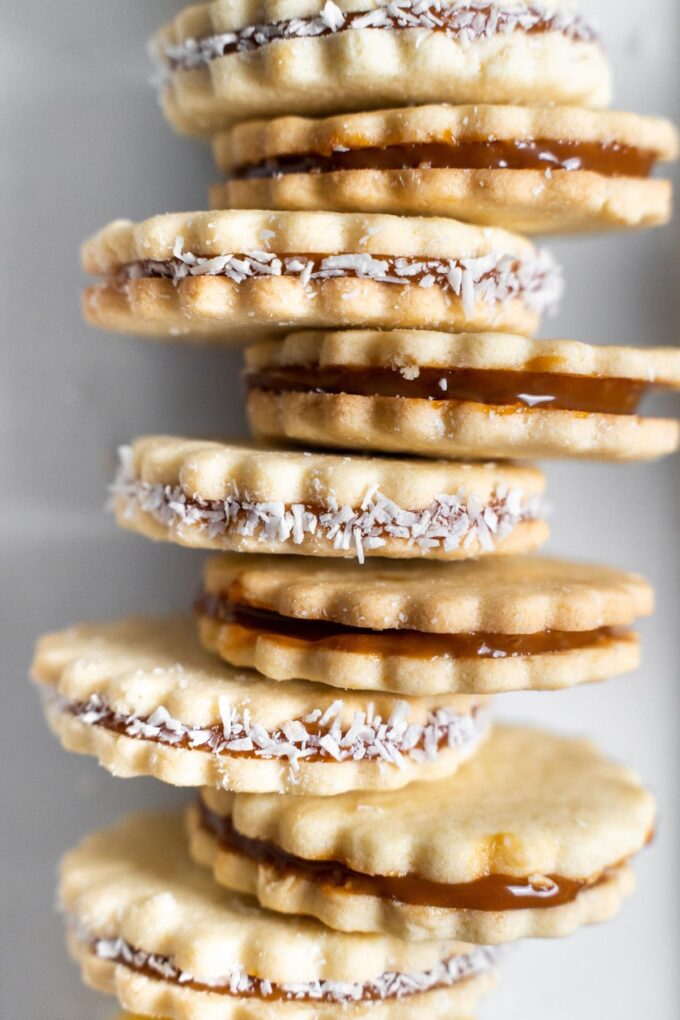 Alfajores Cookies (Dulce De Leche Cookies) - The Wanderlust Kitchen