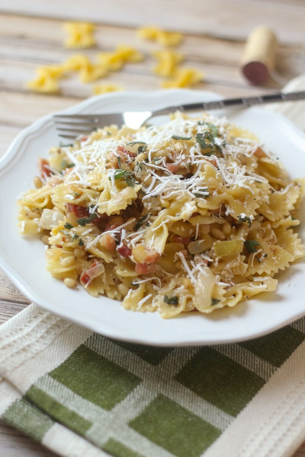 Pancetta Pasta with Pine Nuts - The Wanderlust Kitchen